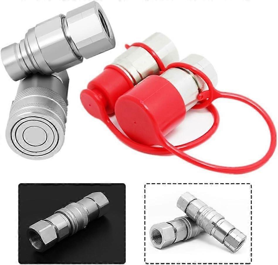 BSP Flat Face Hydraulic Couplings 1 Set Quick Release Connectors, No ...