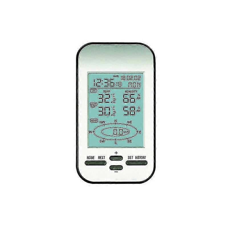 Wireless Anemometer Dual Mount Wind Sensor Lcd Weather Station Clock ...
