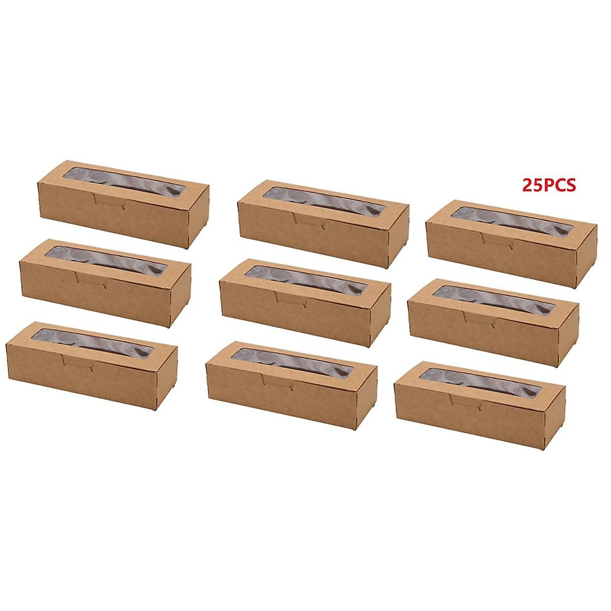 25 Pieces Macaron Boxes With Clear Display Window Macarons Container Or ...