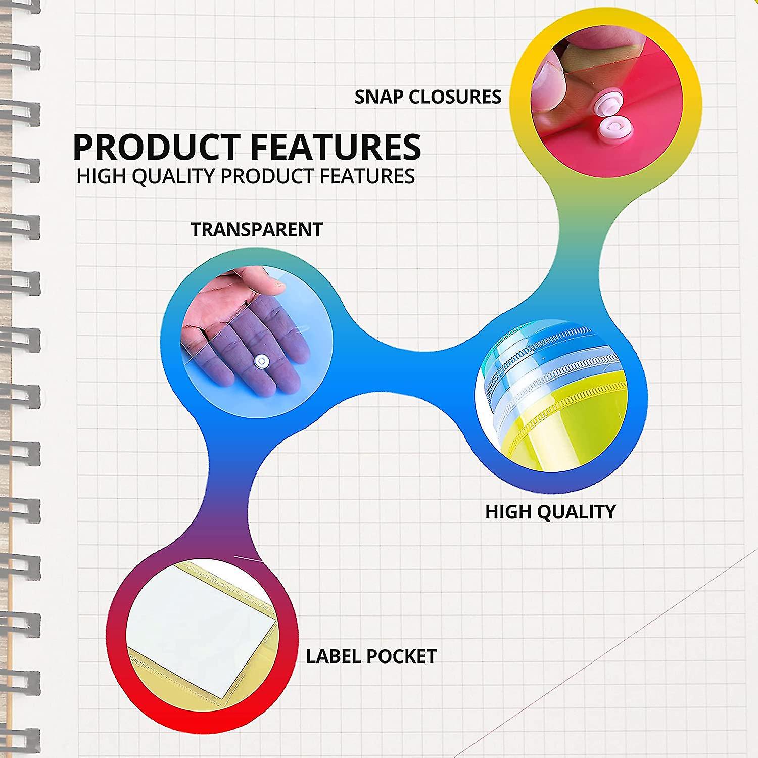 Pack Of 10 Plastic Wallets A4 - Plastic Folders A4 Of Size 33.5 X 23 ...