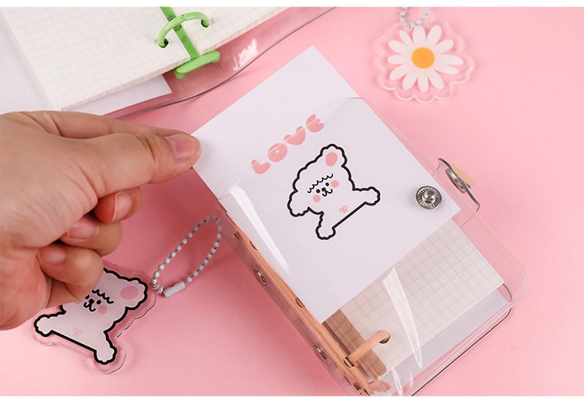 Veeki Mini Clear 3 Ring Binder Sleeve Notebook Student Clear PVC Pocket ...