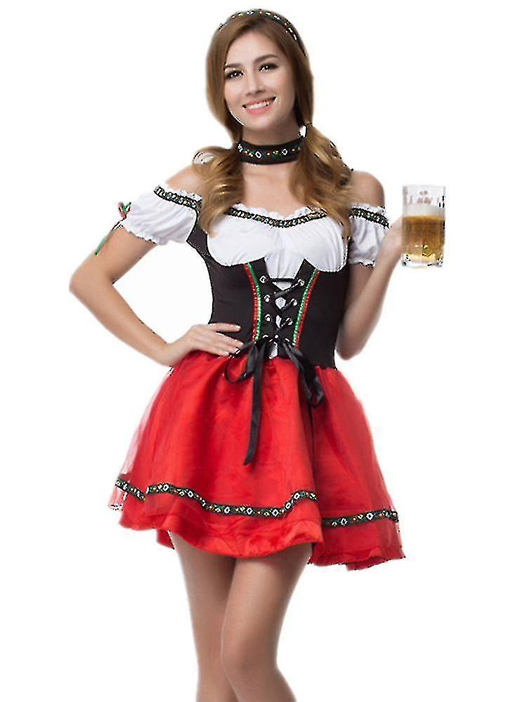 Ladies Oktoberfest Costume German Carnival Beer Maid Waiter Cosplay ...