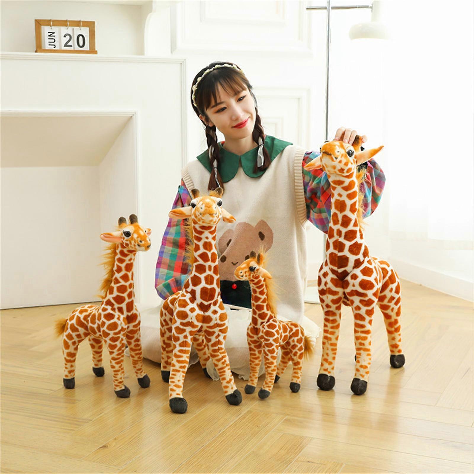 Realistic Giraffe Plush Toy Standing Soft Fluffy Stuffed Animal Plushie ...