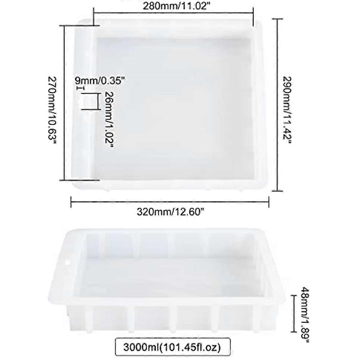 Large Square Mold 3000ml Cube Silicone Mold Swirling Making Tool Resin ...