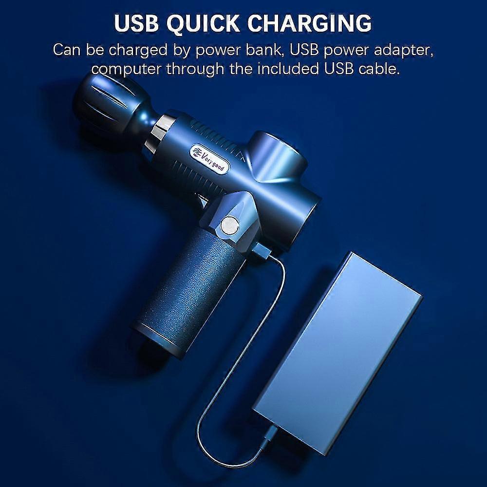 Portable muscle massage gun silicone massage head built-in rechargeable ...