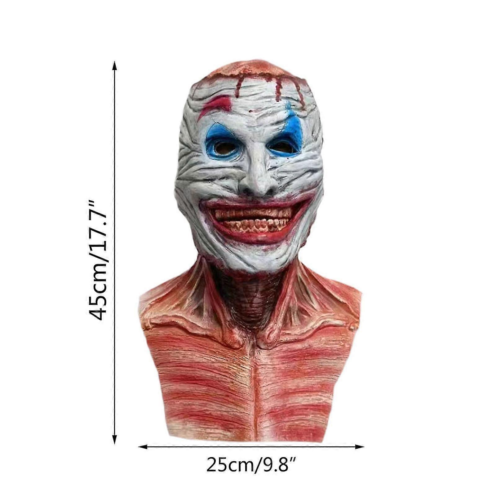Scary Halloween Horror Joker Double Layer Ripped Full Head Mask | Fruugo UK