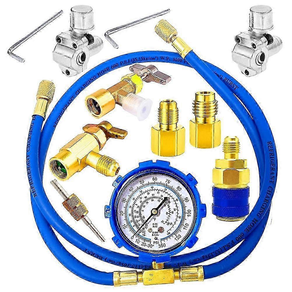 A/C R134A Refrigerator Freon Recharge Kit with Piercing Valves ...