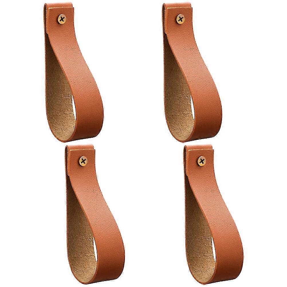 4 pcs Leather Strap Hooks Wall Mounted Leather Hooks Wall Hanging Strap ...