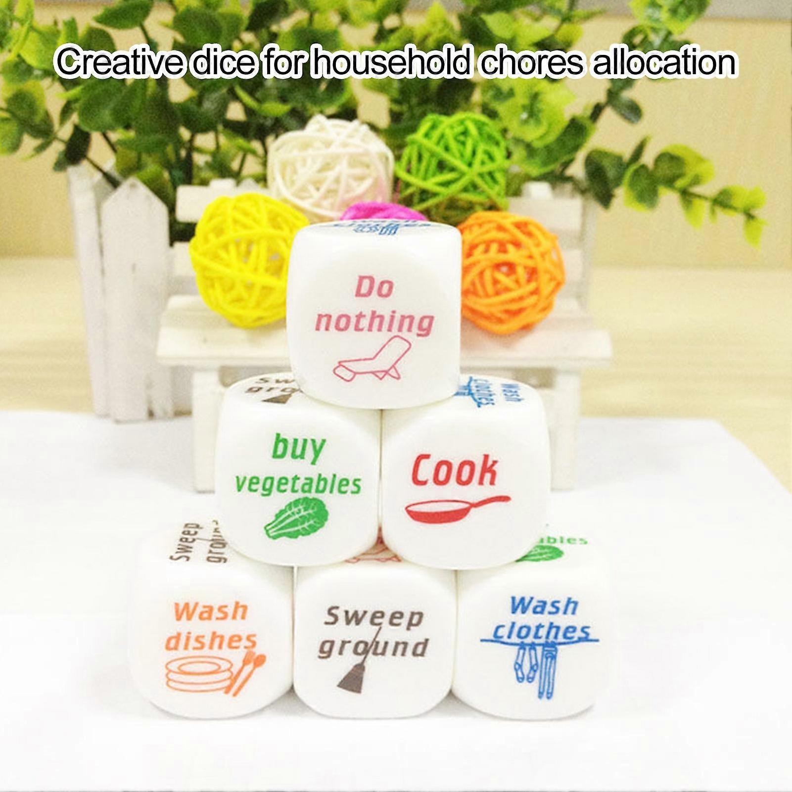 2Pcs 20MM Dice Game Toy Cute Family Housework Dice Six-sided Patterned ...