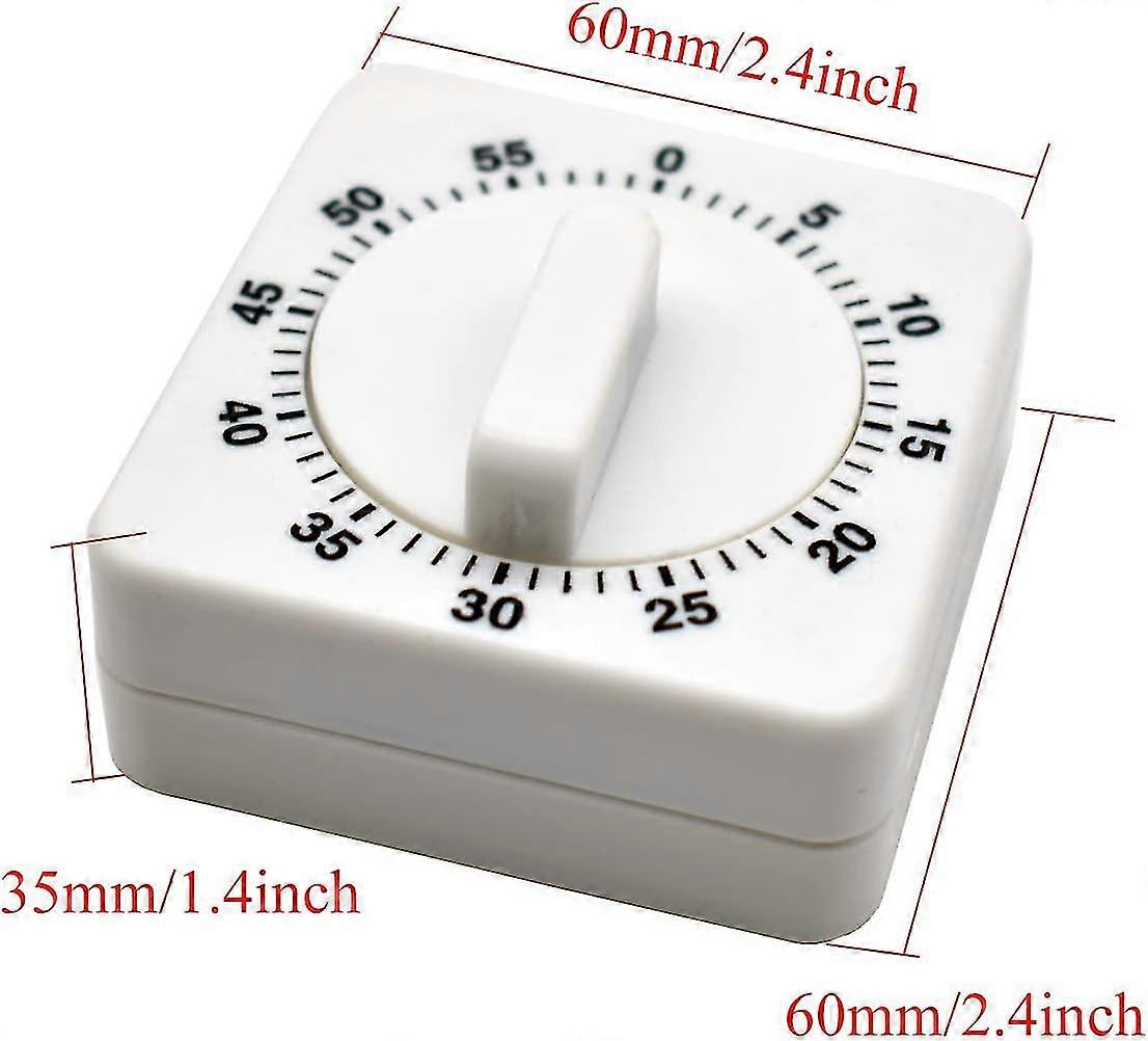 Kitchen Timer Mechanical, 2 Pack Portable Timer Square 60 Minute ...