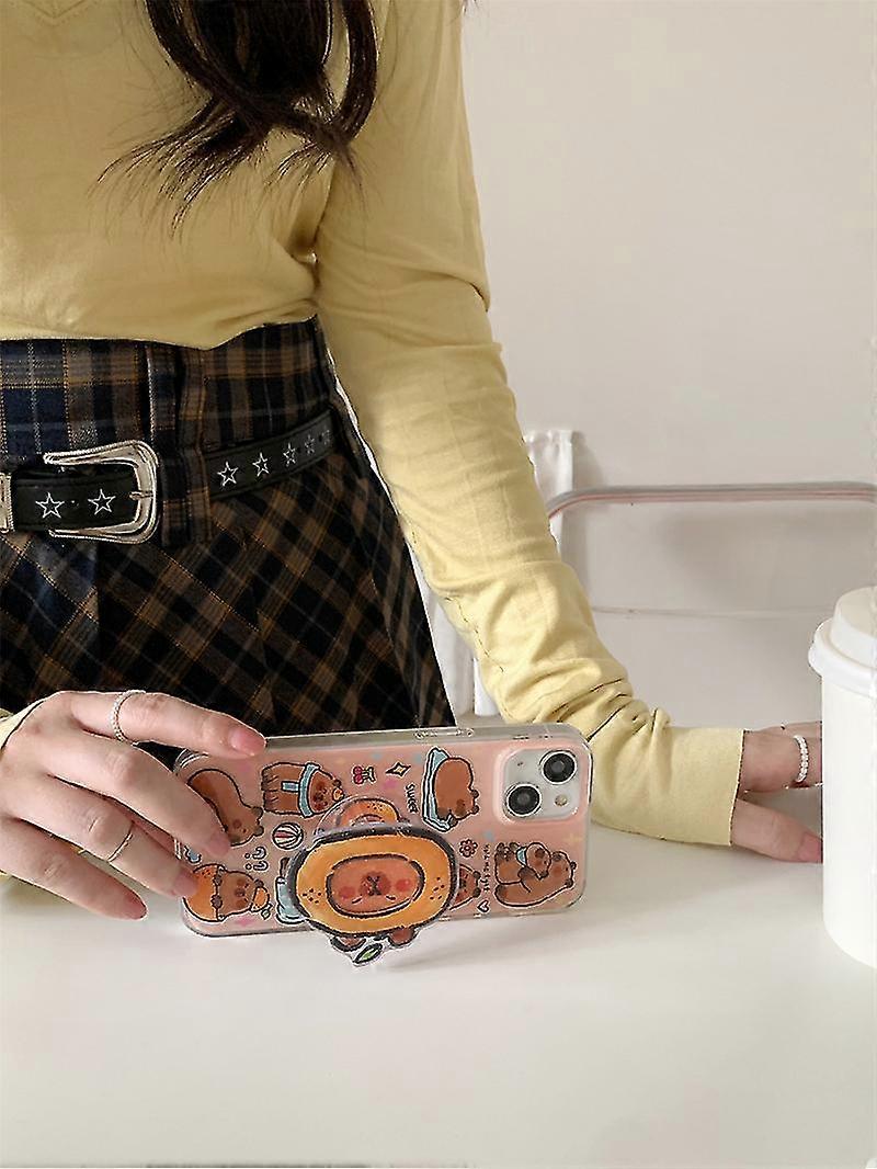 Mobile Phone Protection + Stand 2-in-1 Cute Persimmon Hood Capybara ...