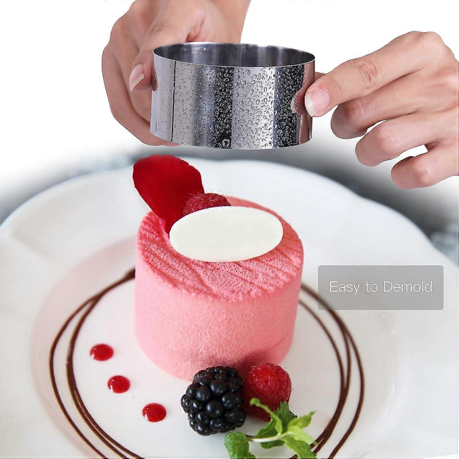 Stainless Steel Cake Rings, 3 X 3 Inch Dessert Mousse And Baking Mold ...