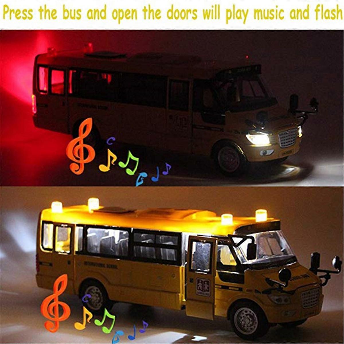 Kids Simulation Automatic Lifelike School Bus Portable Educational Toys ...