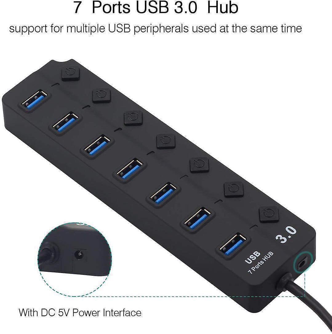 Usb3.0 Hub High Speed 7 Ports One Drag Seven Extender Hub Independent ...