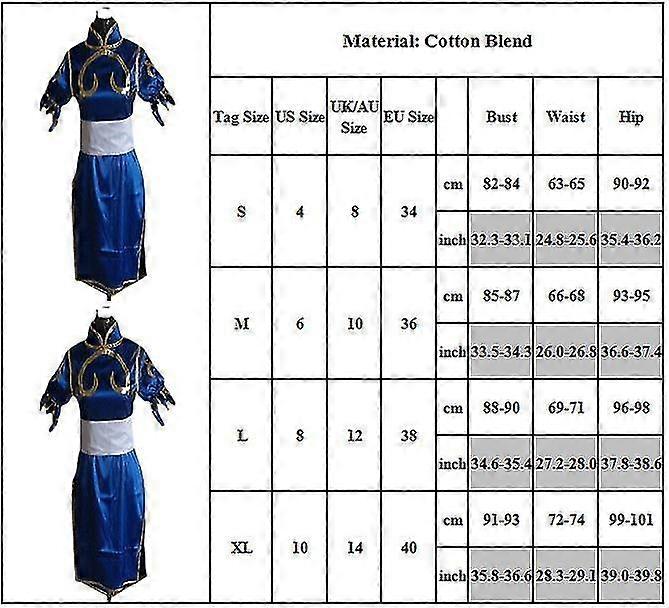 Game Street Fighter Chun-li Women Cosplay Costume Chun Li Fancy Dress ...