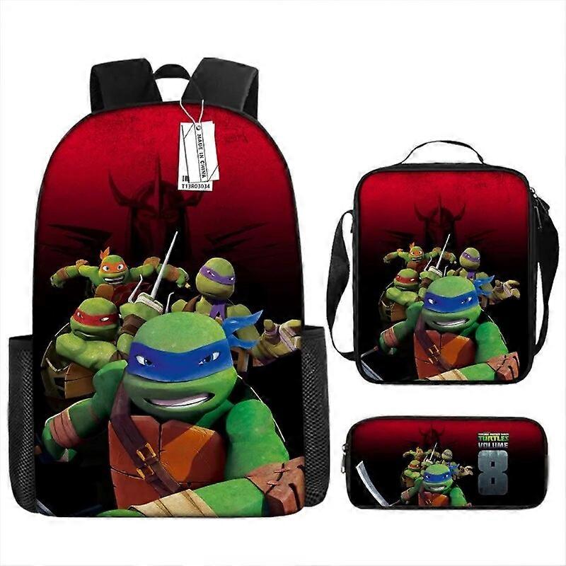New Teenage Mutant Ninja Turtles Cartoon Shoulders Backpack Three-piece ...
