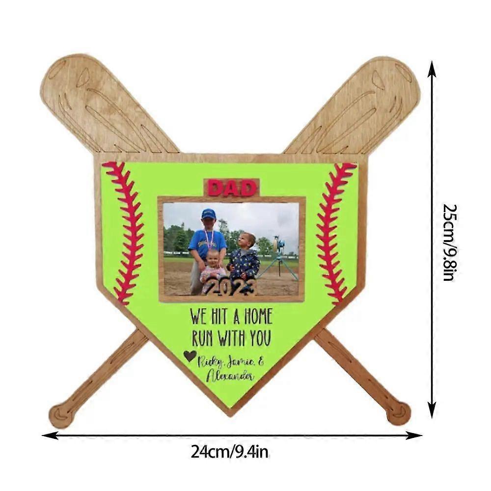 Fathers Day Table Decor Rustic Baseball Themed Wood Frame For Dad ...