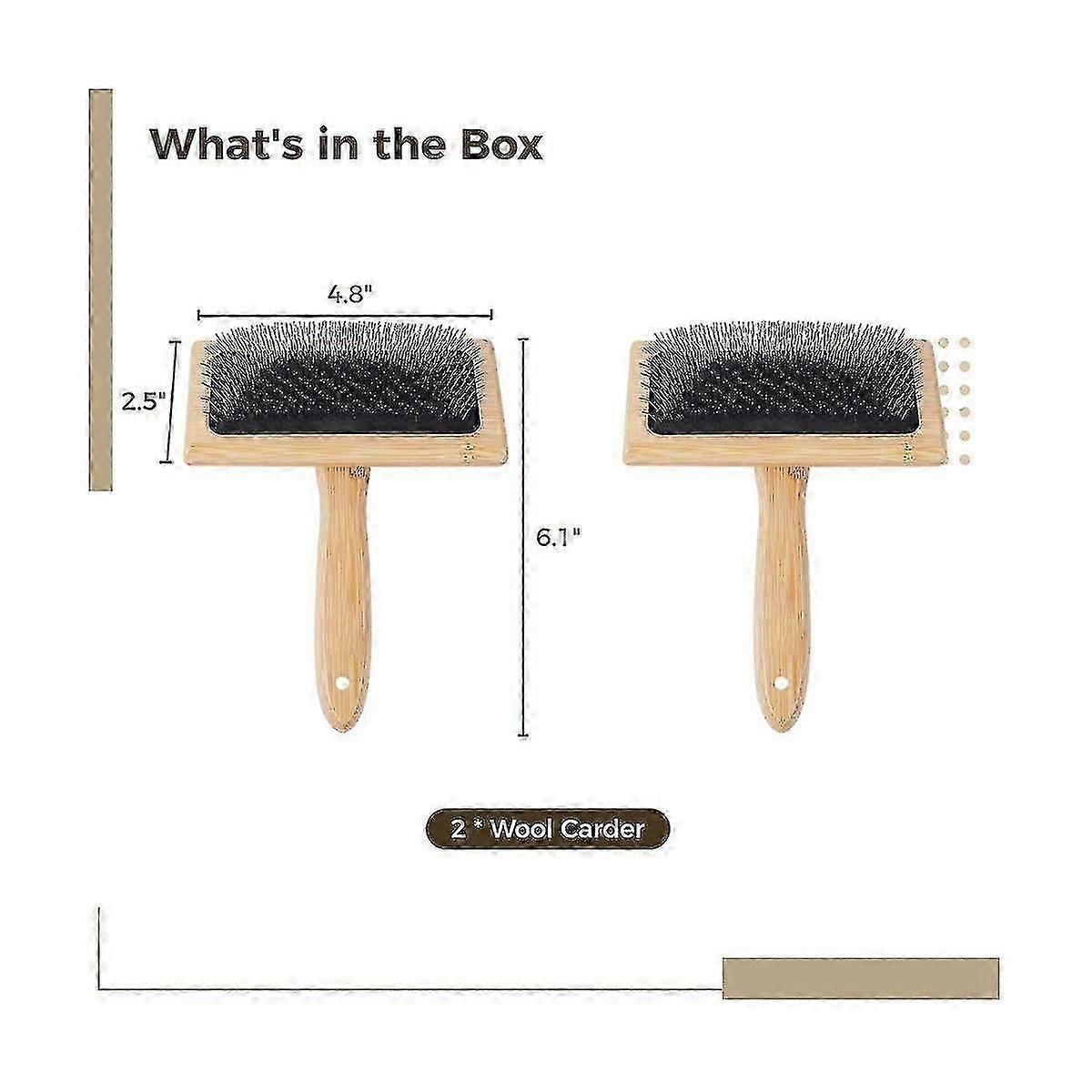 2 Pcs Wool Carders, 6.1inchx4.8inch Hand Carders For Wool, Craft Wool ...