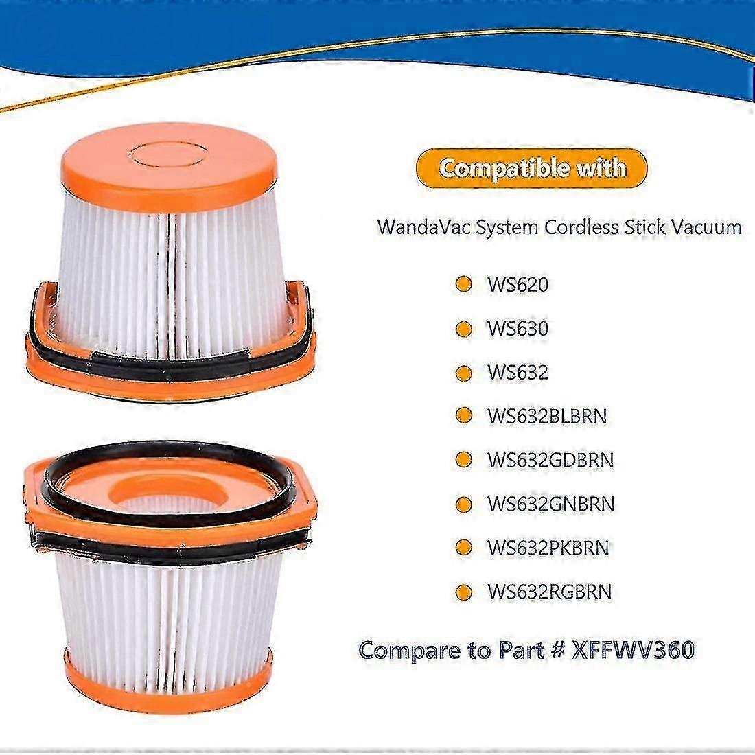 4 Pack Shark Wandvac Vacuum Filter Replacement WV360 WS620 WS632GDBRN ...
