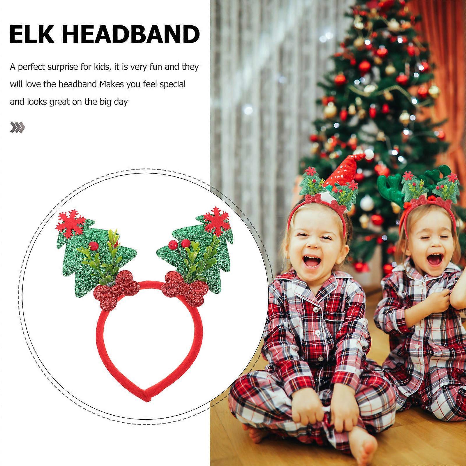 Christmas Headband Christmas Tree Headband for Party 5Pcs Green Glitter ...
