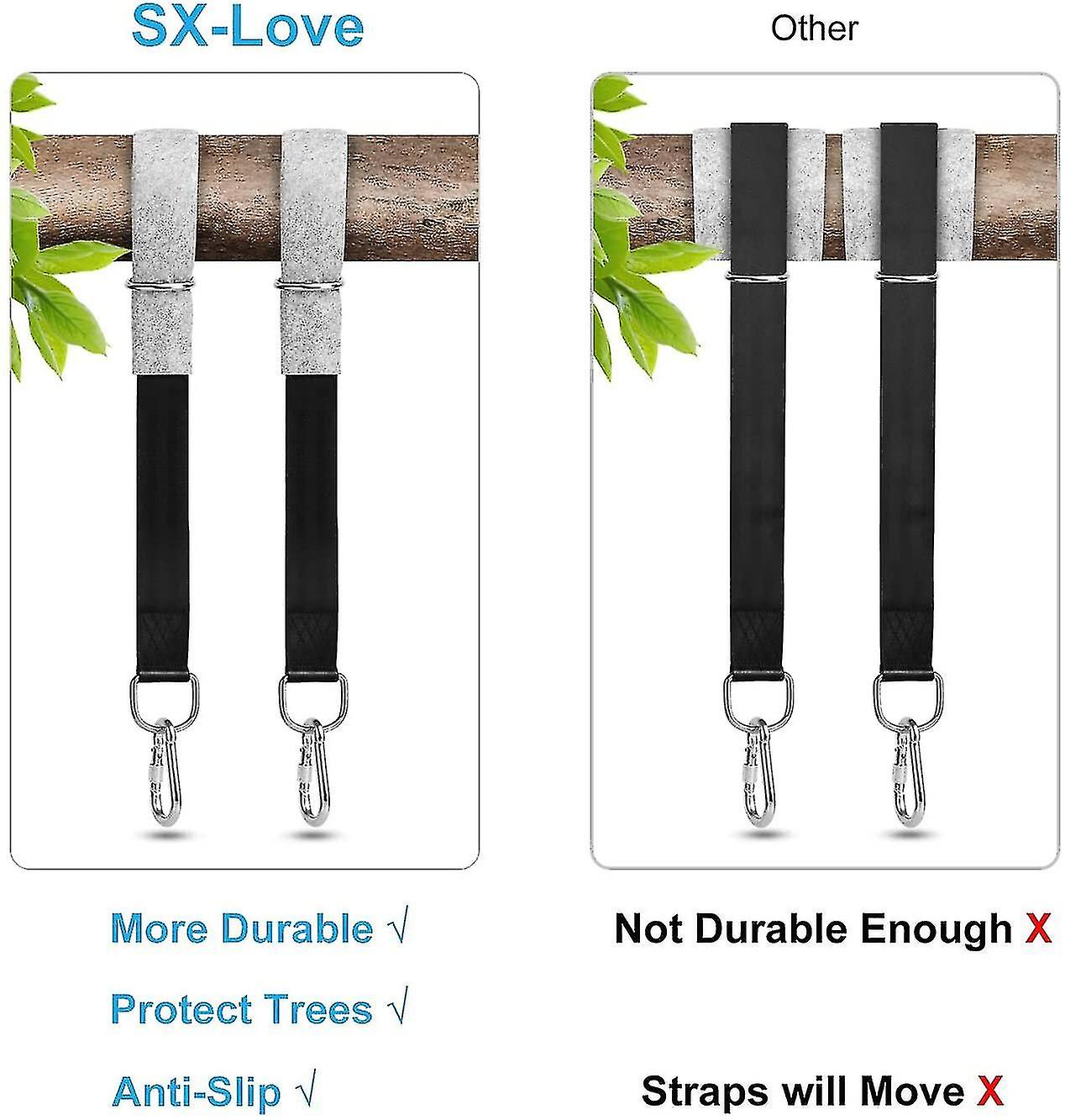 Swing Connection Strap Set, 2 Protective Pads, 2 Carabiner Buckles, 1 ...