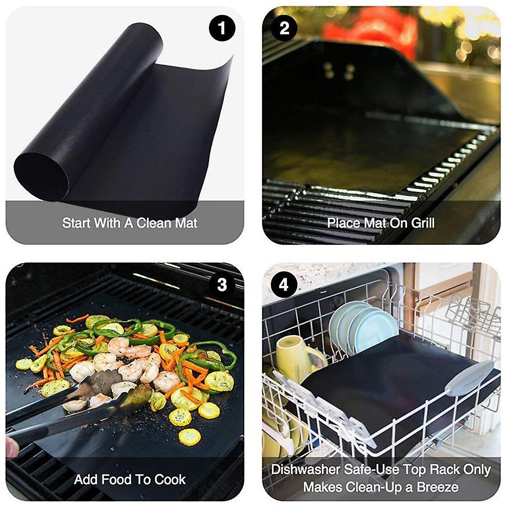 Grill Mat - Set Of 5 Heavy Duty Bbq Mats Non Stick, Barbecue Grilling ...