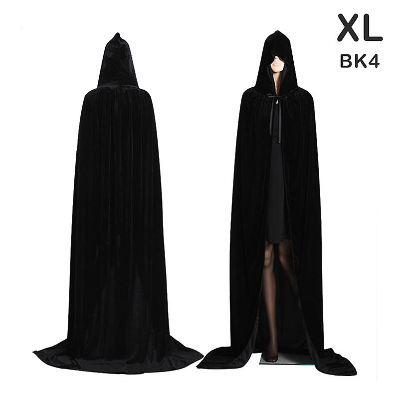 Medieval Vampire Velvet Hooded Cloak Long Robe Witch Capes Halloween ...
