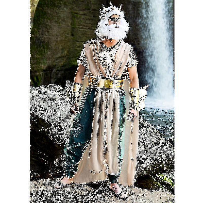 Sexy Deluxe Couple Neptune Poseidon Mermaid Princess Cosplay Costume ...