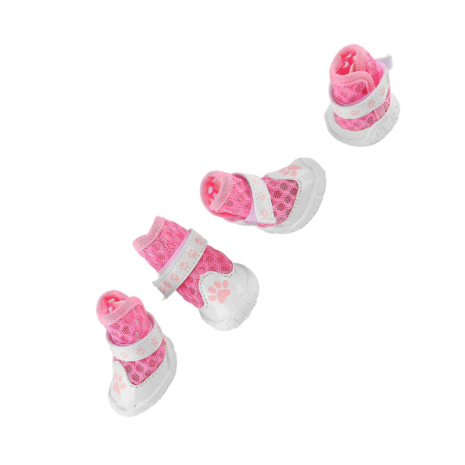 Pink Mesh Dog Booties - 4 Non-Slip Breathable Paw Protectors for ...