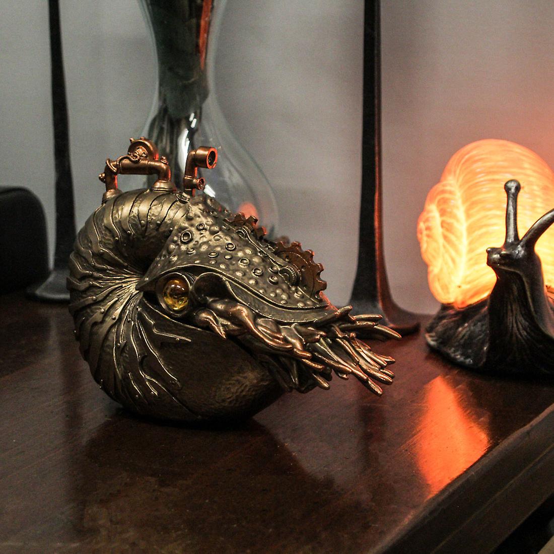 Bronze/Copper Finish Steampunk Nautilus Shell Sea Monster Fantasy Décor ...