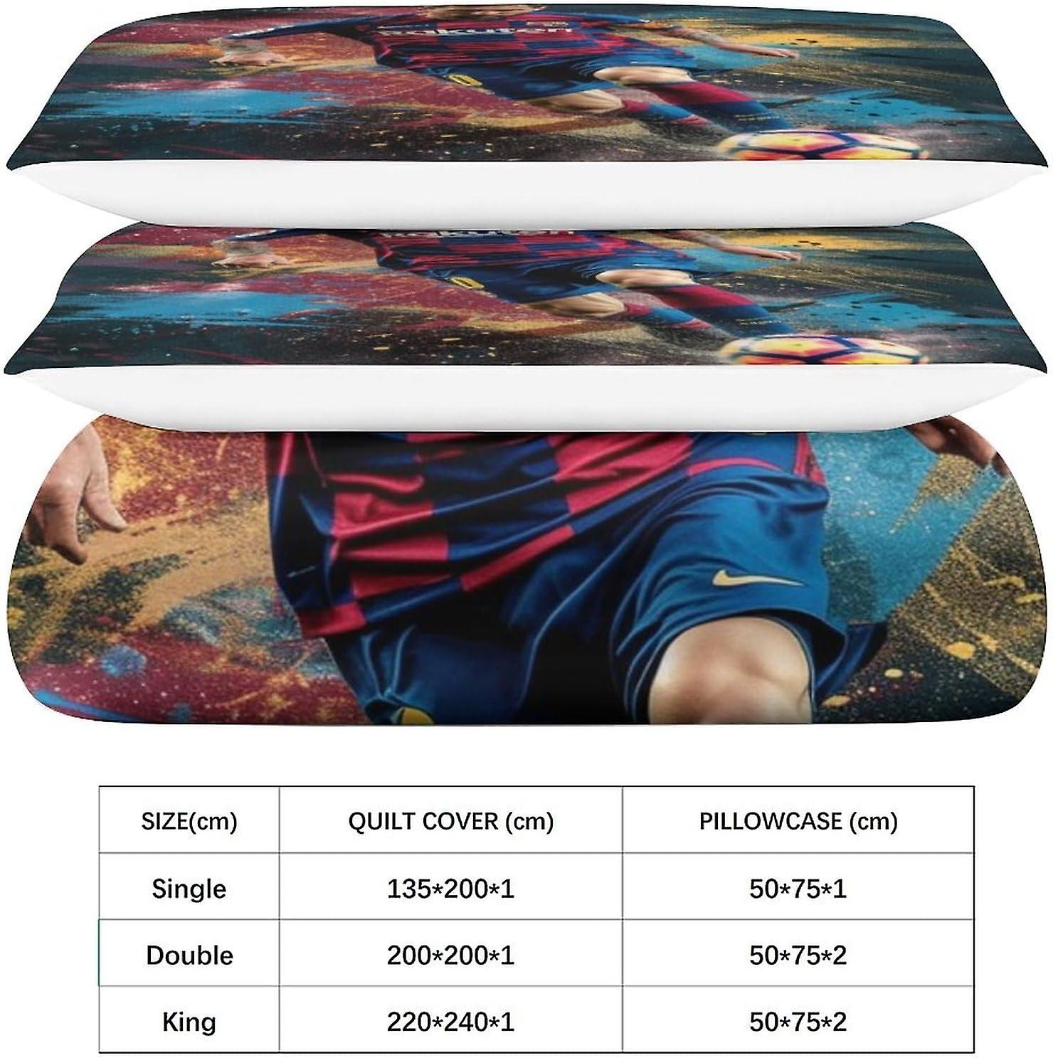 DSJackson Lionel Messi Premium Hidden Zipper Closure Duvet Cover Set ...