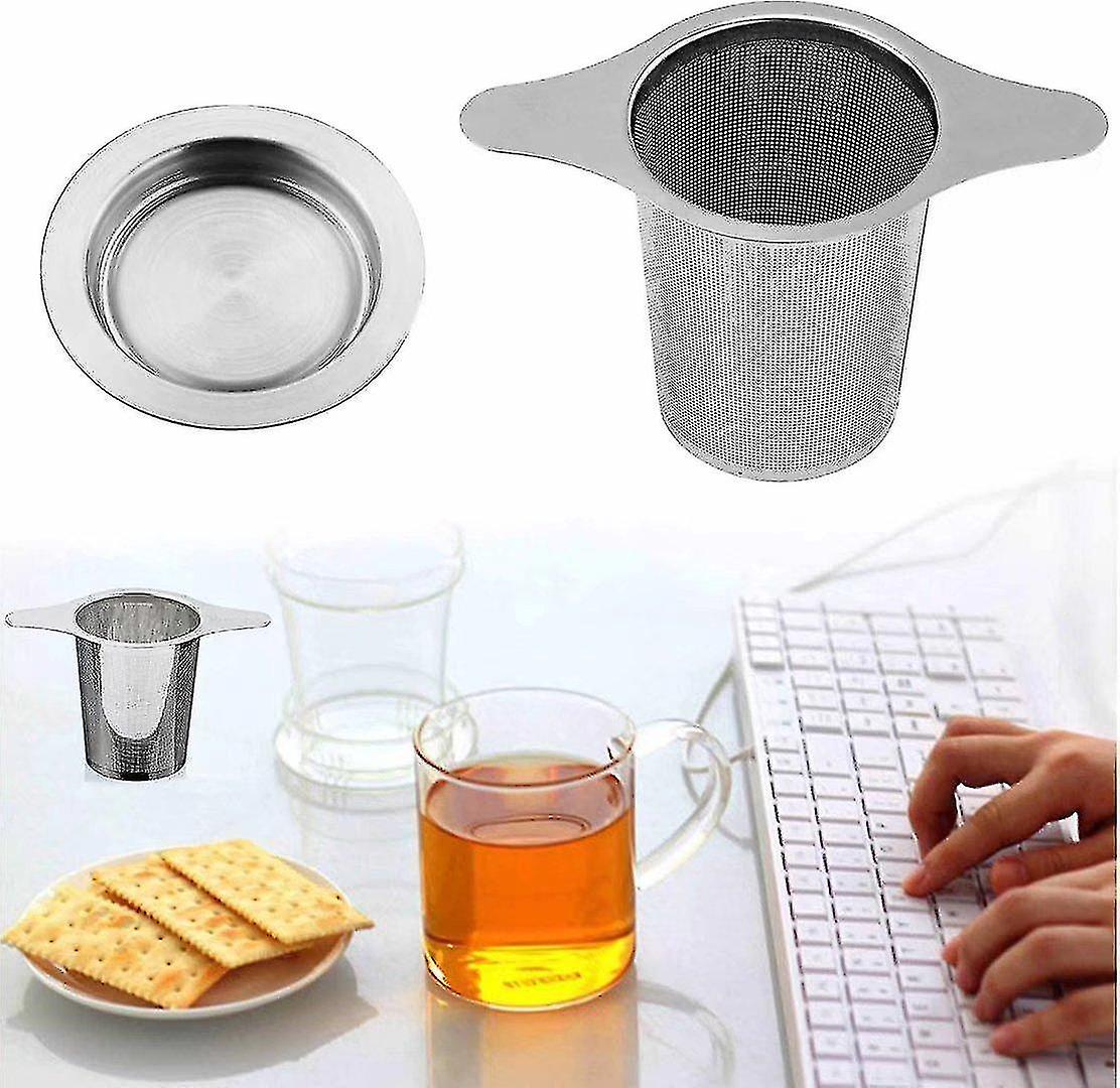 Tea Filter Tea Strainer With 2 Handles And Lid / Drip Tray Made Of 304 ...
