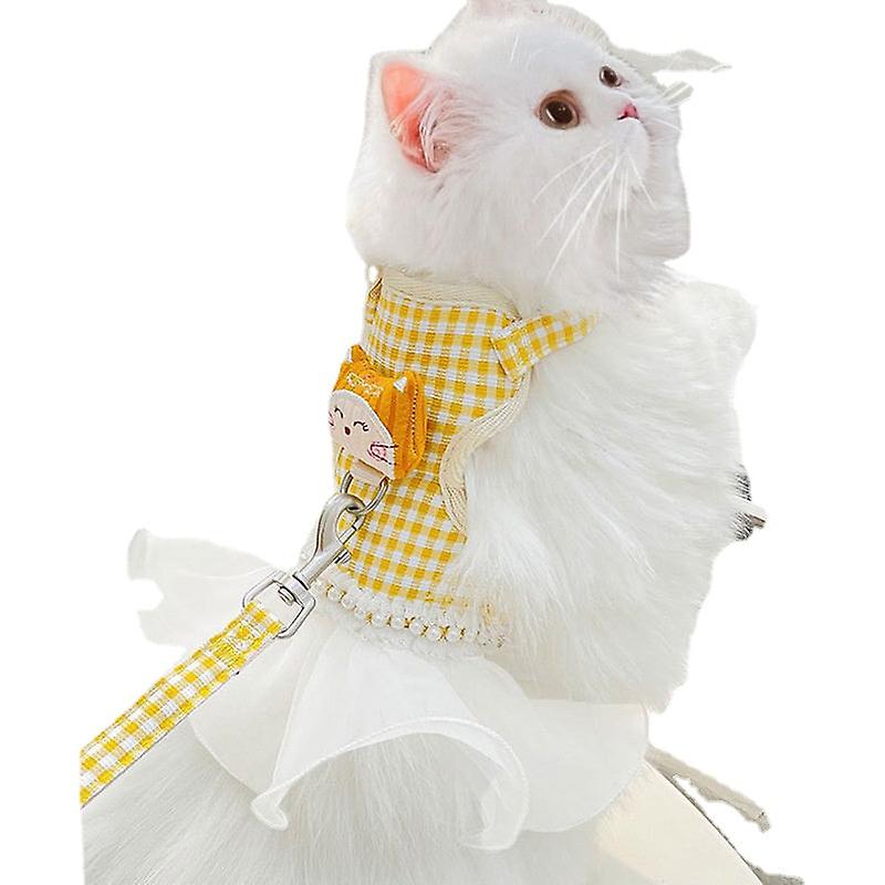 Pet's chest-back slip cat pulling rope anti breaking loose cat rope ...