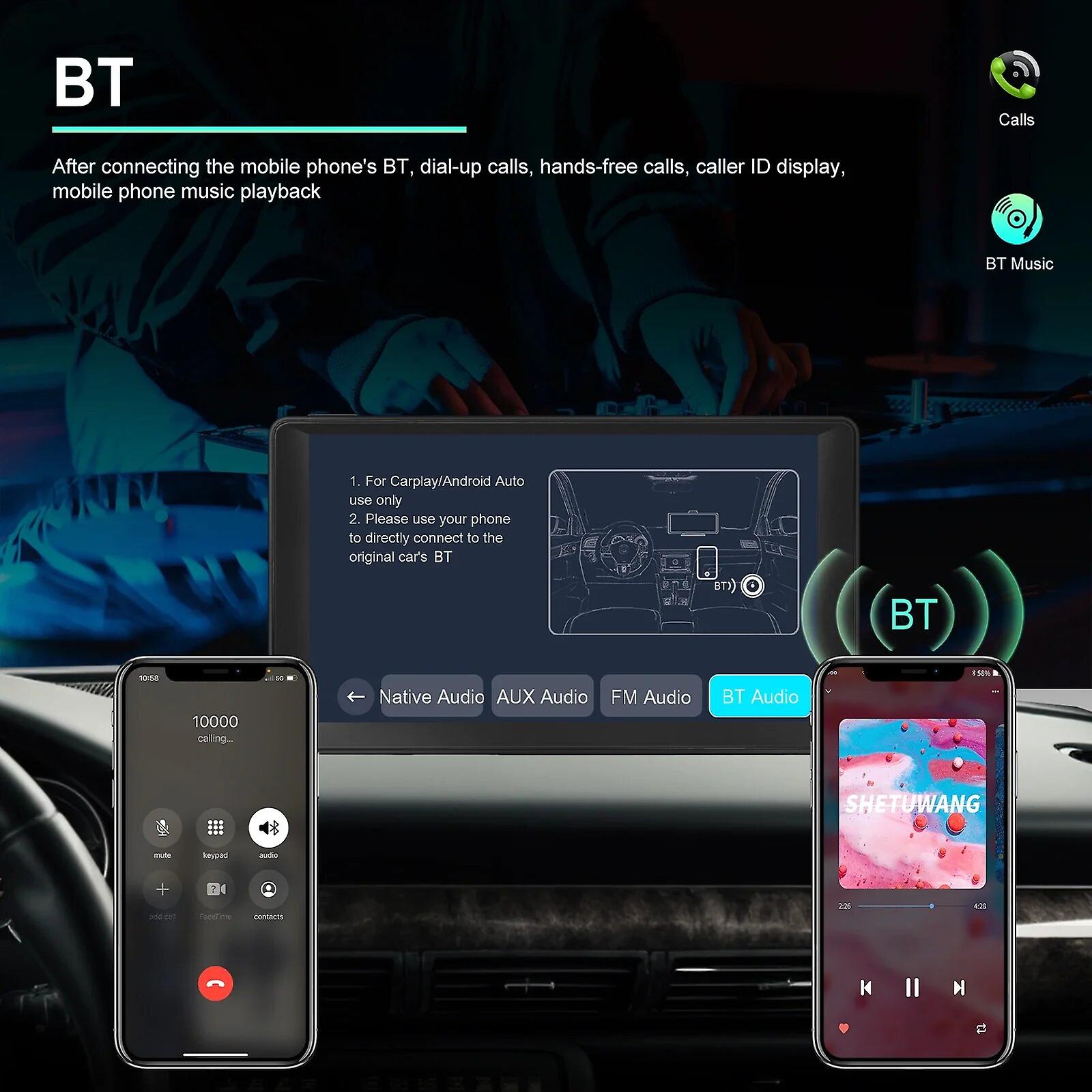 9 Carplay Monitor Portable Smart Player Wireless Carplay Android Auto ...