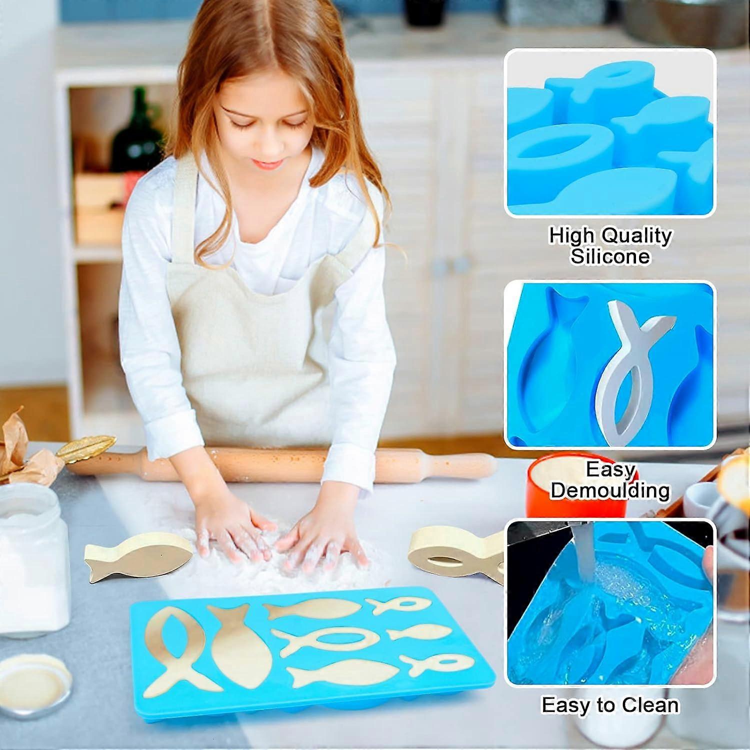 Silicone Mould Fish Decoration Fish Silicone Moulds 8 Grid Silicone ...