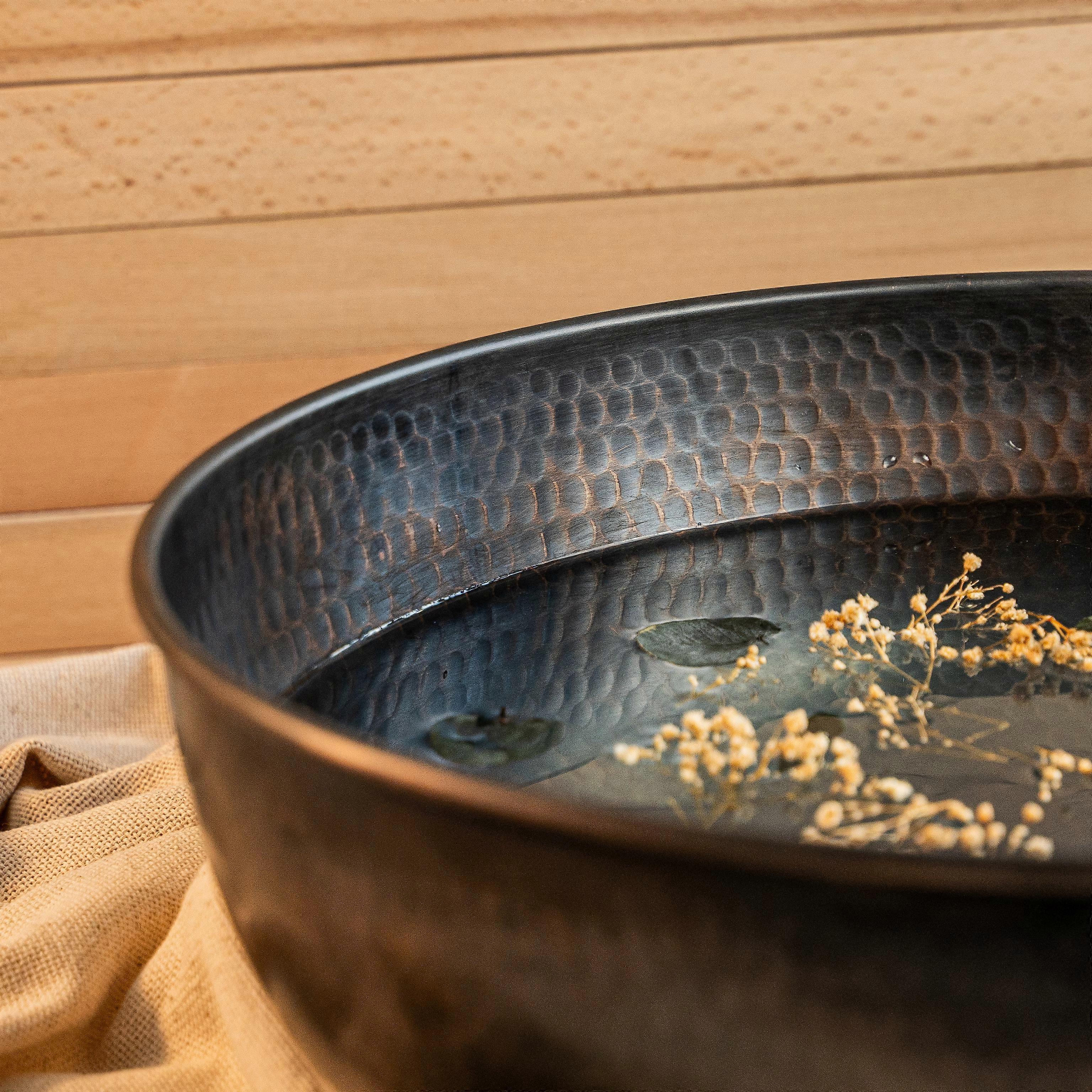 Handmade Dark Copper Pedicure Bowl Foot Soaking Bath | Copper Relaxing ...