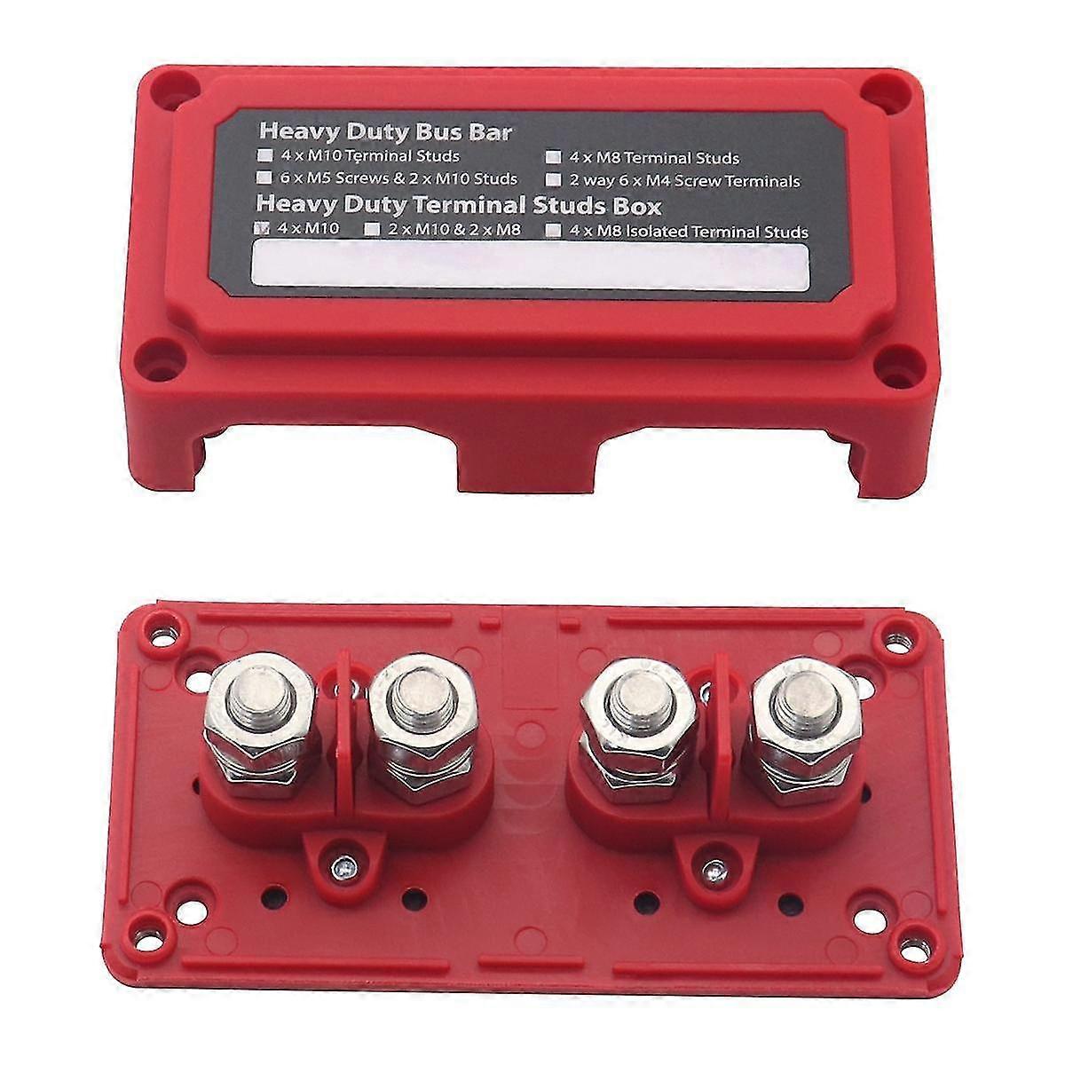 200a Bus Bar Stud Distribution Block Busbar Box With 4 X M10 (3/8inch ...