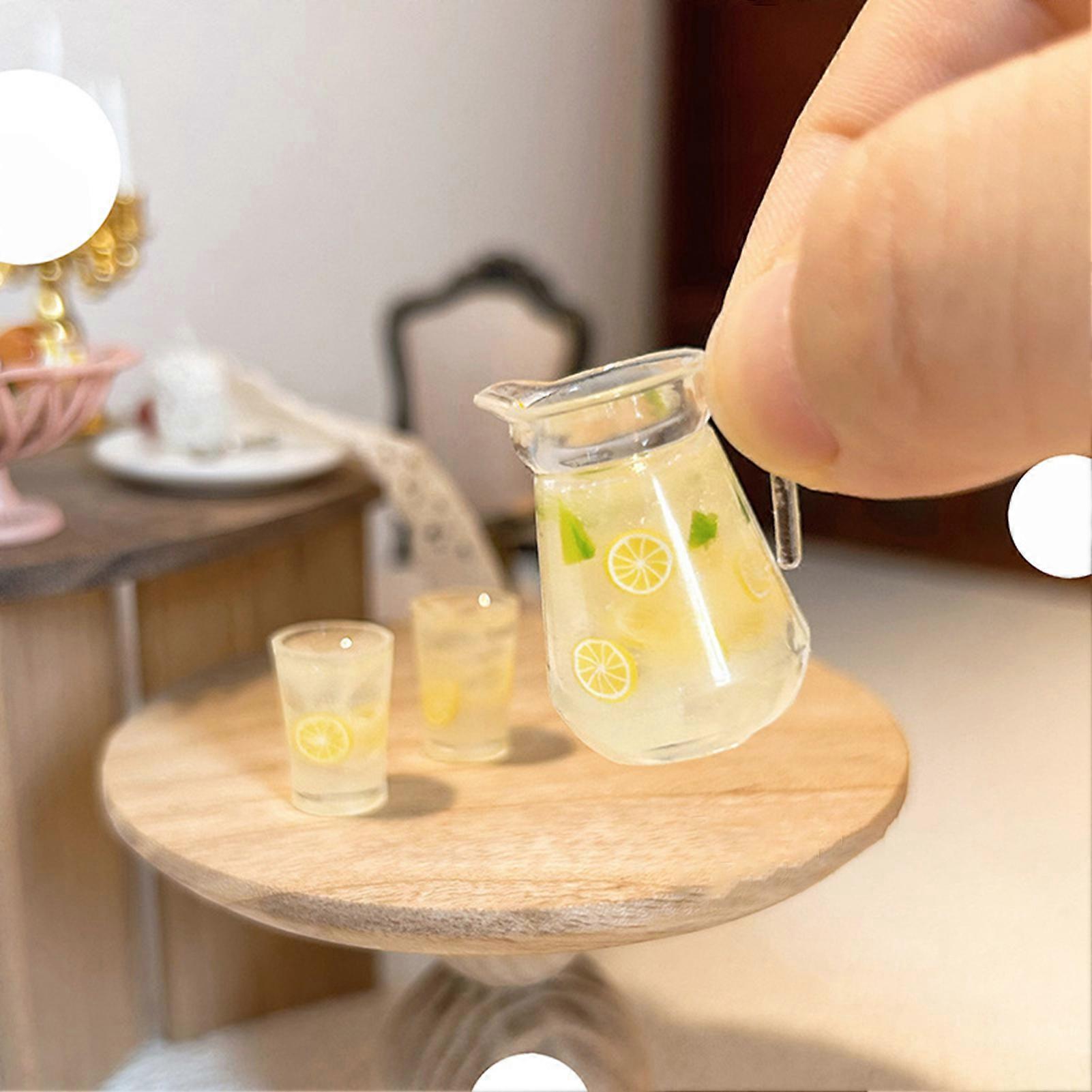 Miniature Lemon Tea Set Realistic Dollhouse Furniture Tea Set ...