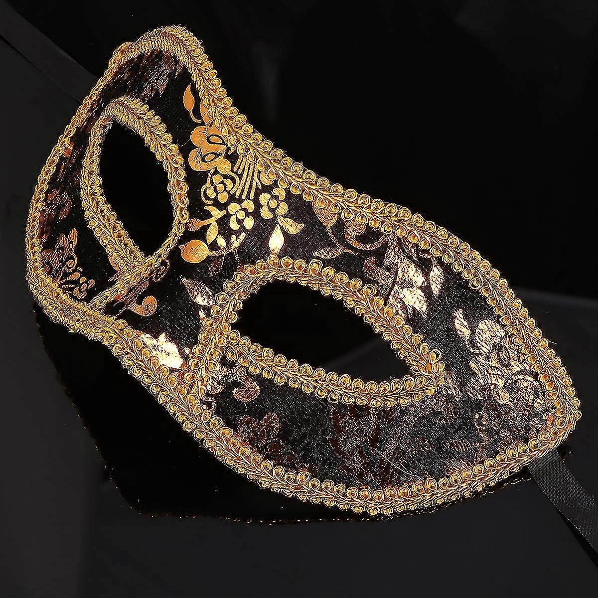 Men's Masquerade Mask Costume Prom Party Half Face Lace Halloween Ball ...