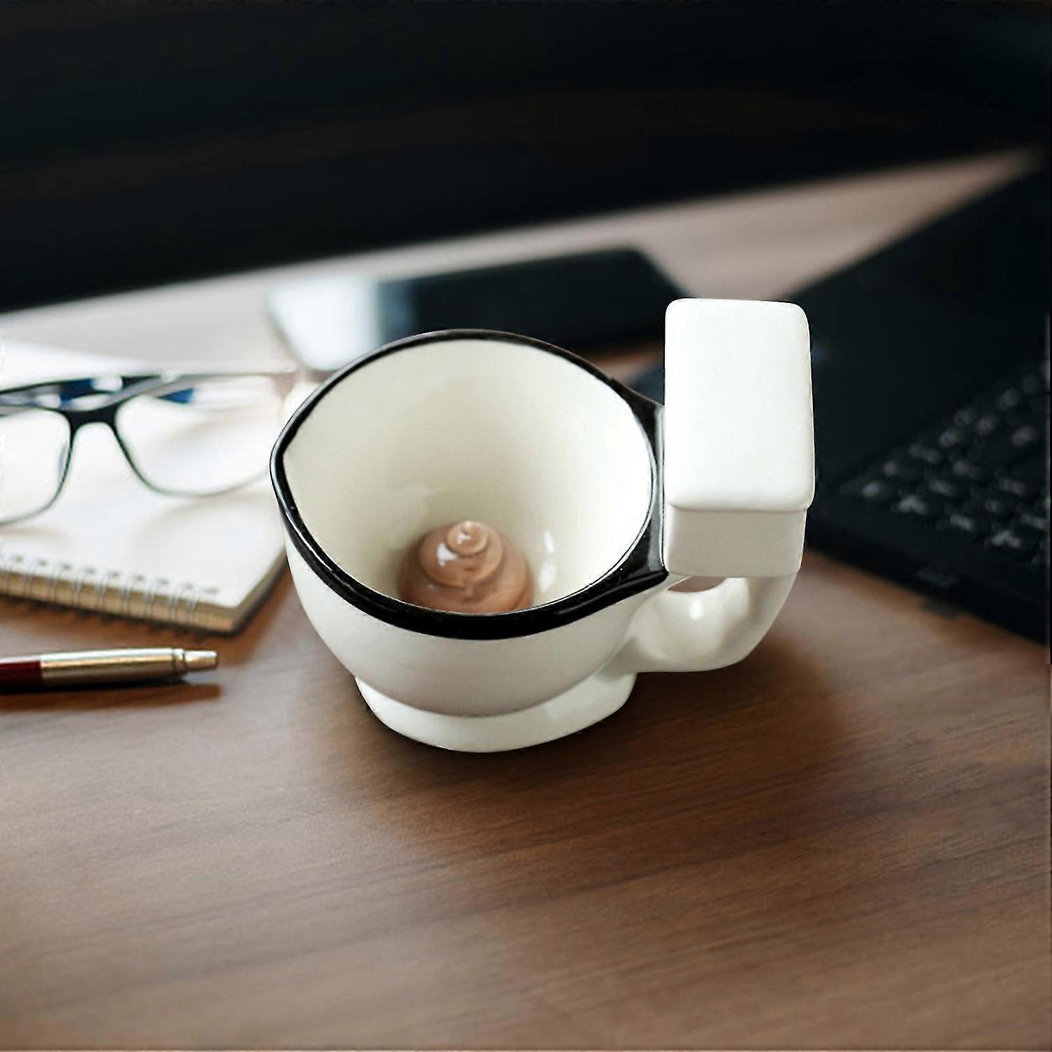 Toilet Cup Funny Porcelain Mug Toilet Shape Water Cup Spoof Poop Cup ...