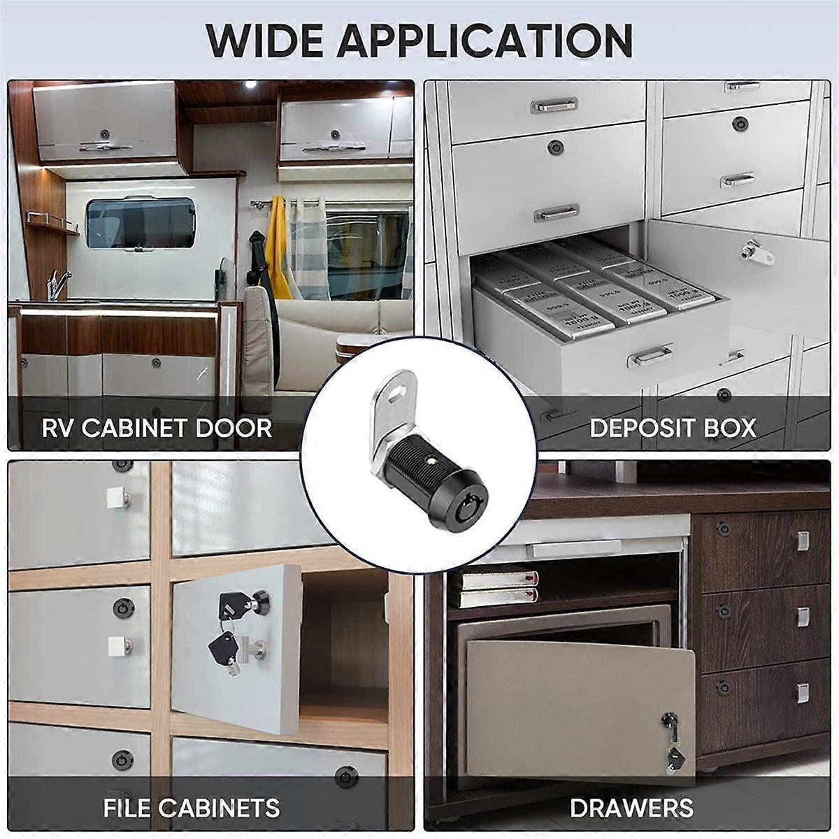 Cabinet Lock with Key, 5/8 Inch Heavy Duty Tubular Cam Lock for RV ...