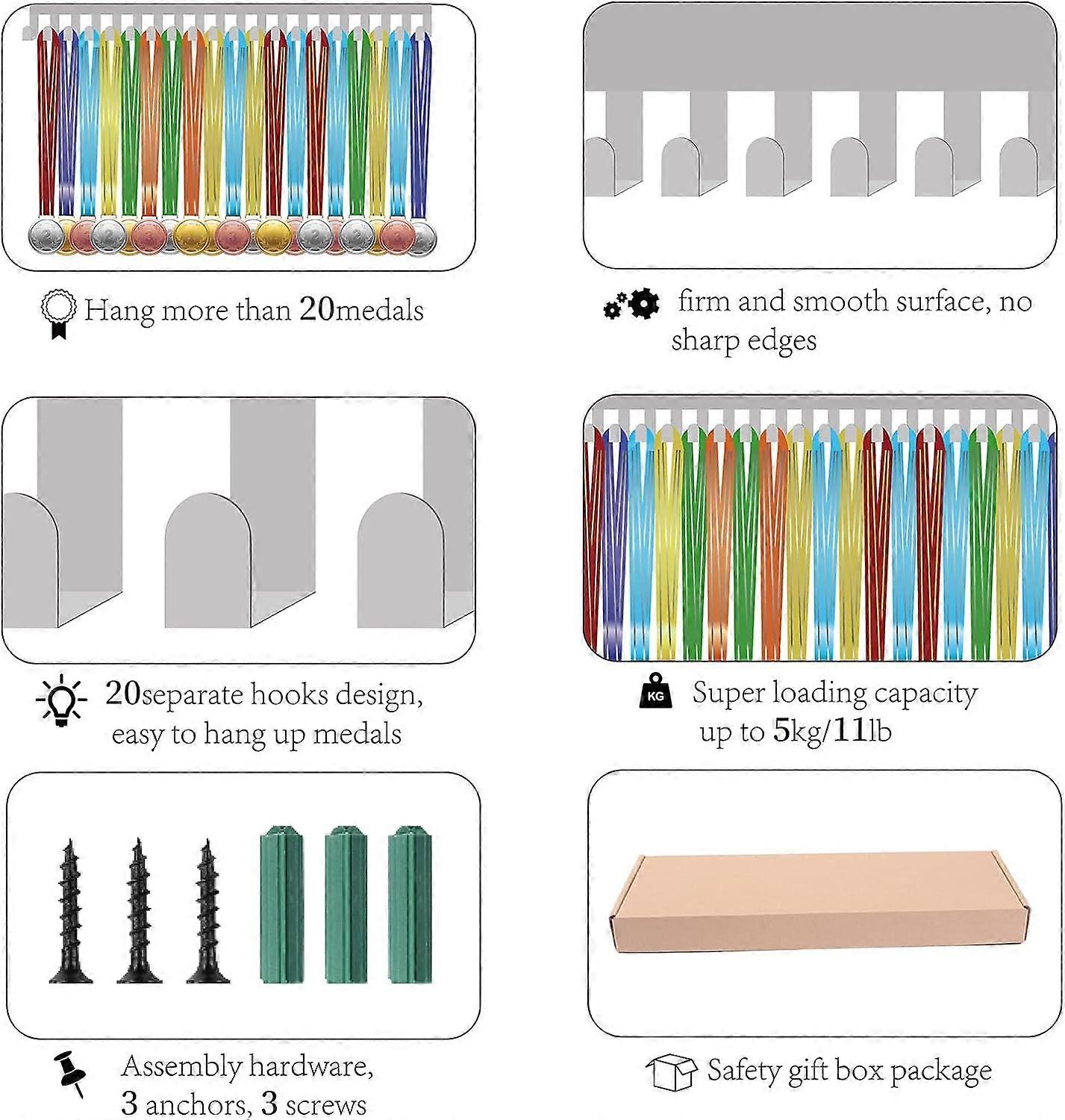 My Medals Medal Holder Sport Display Stand Wall Mount Hanger Rack Decor ...