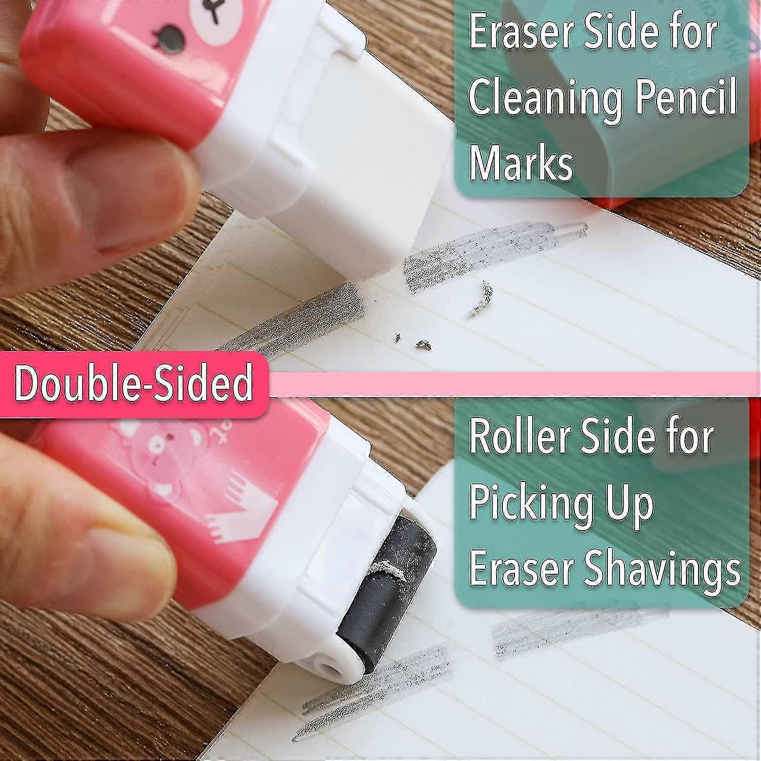 Erasers For Kids, 6 Pack, Eraser With Cover And Roller, Erasers, Pencil ...