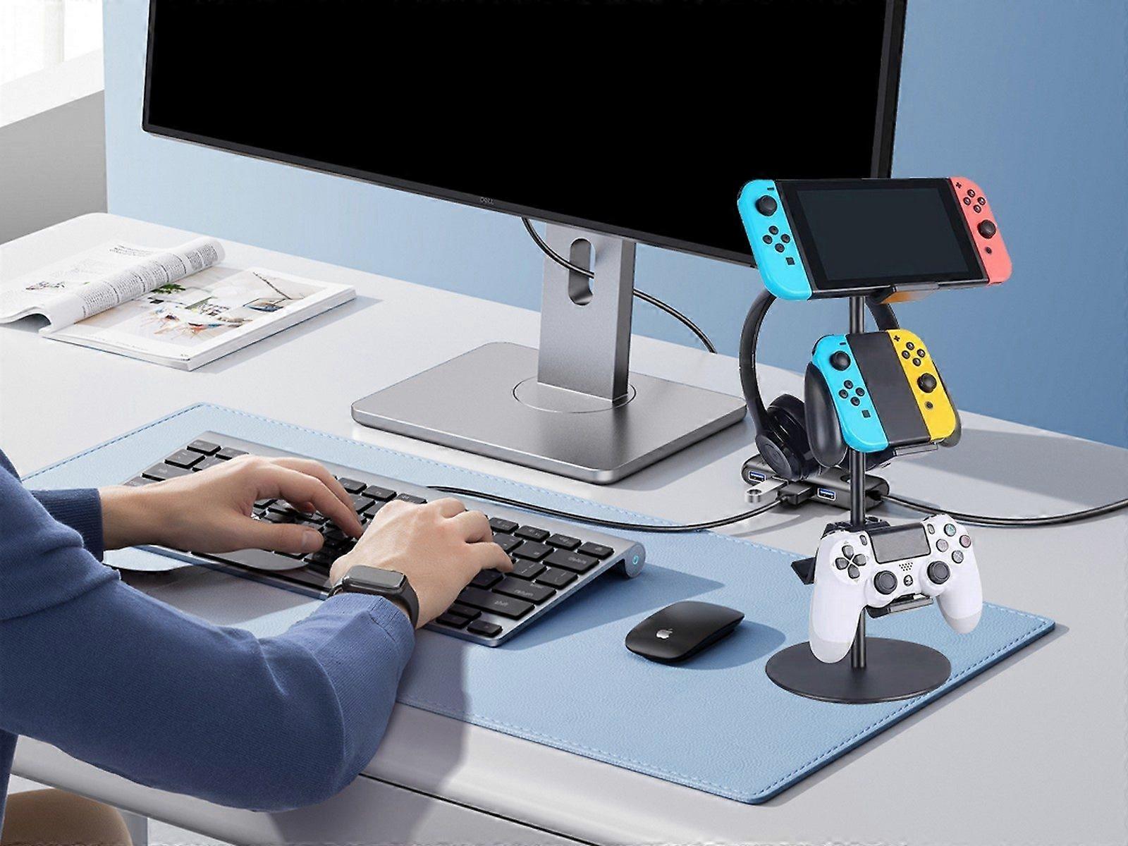 3-Tier Game Controller Stand Desktop Headphone Holder Headset Hanger ...