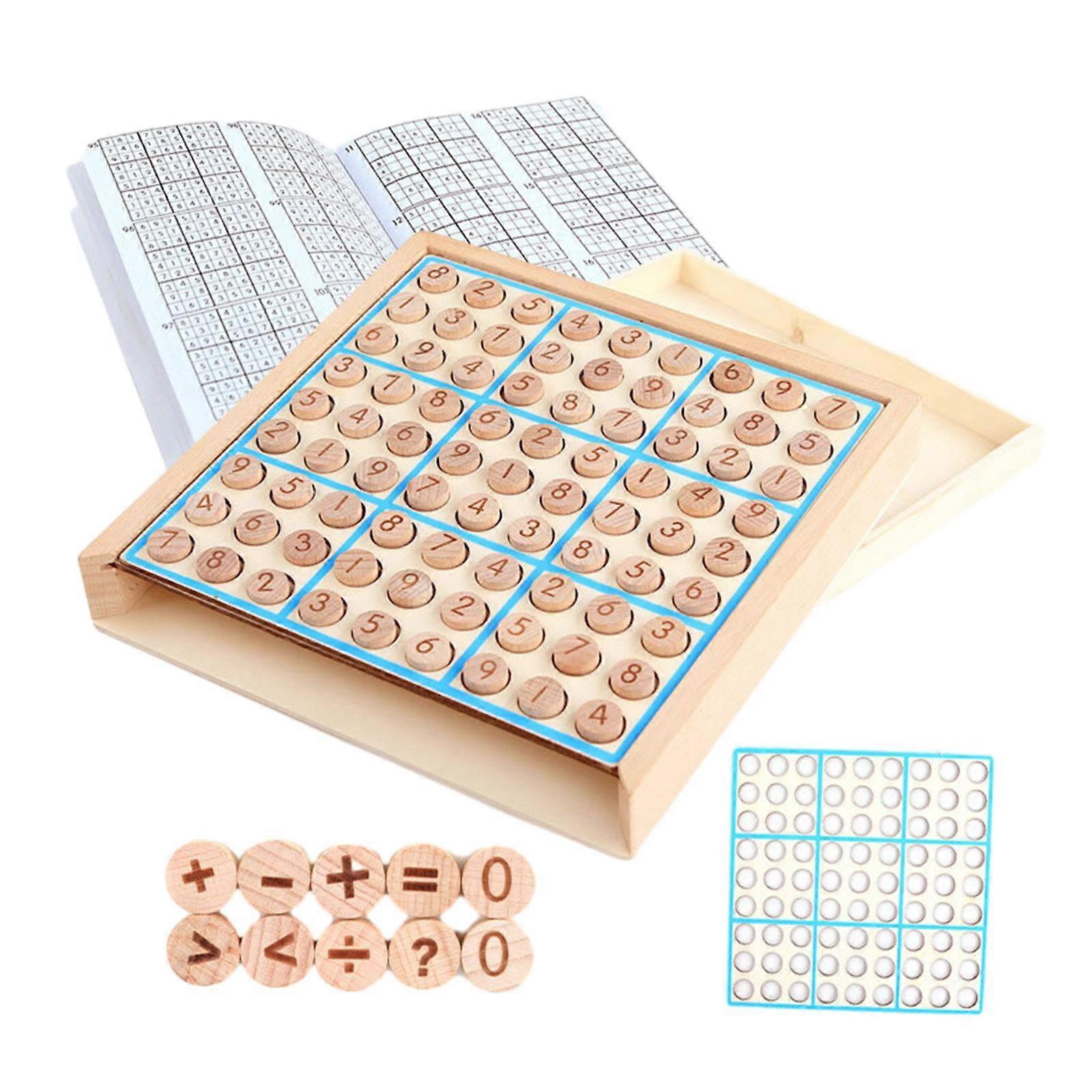 Wooden Sudoku Game Board Educational Toy Train Logical Thinking Ability ...