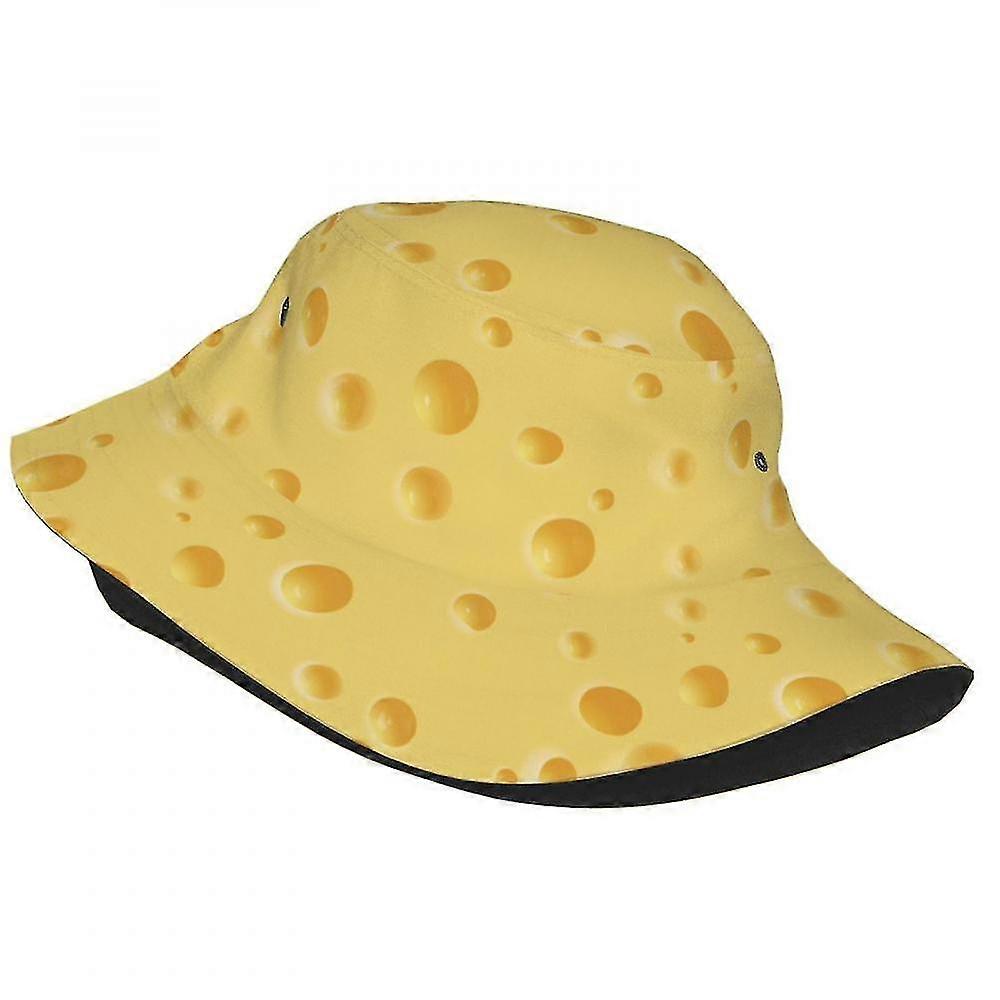Yellow Cheese Pattern Bucket Hat For Women Men Sun Hats Beach Fishing ...