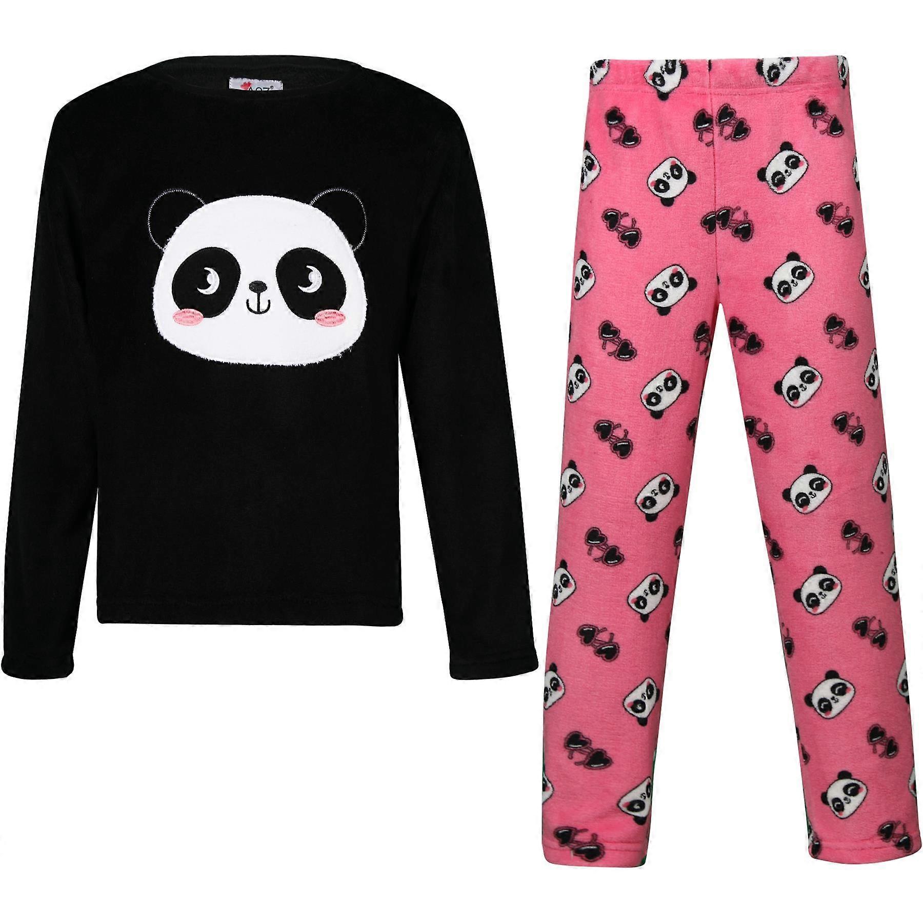 A2Z 4 Kids Girls Pyjamas 2 Piece Soft Fluffy Loungewear Panda Cosy ...