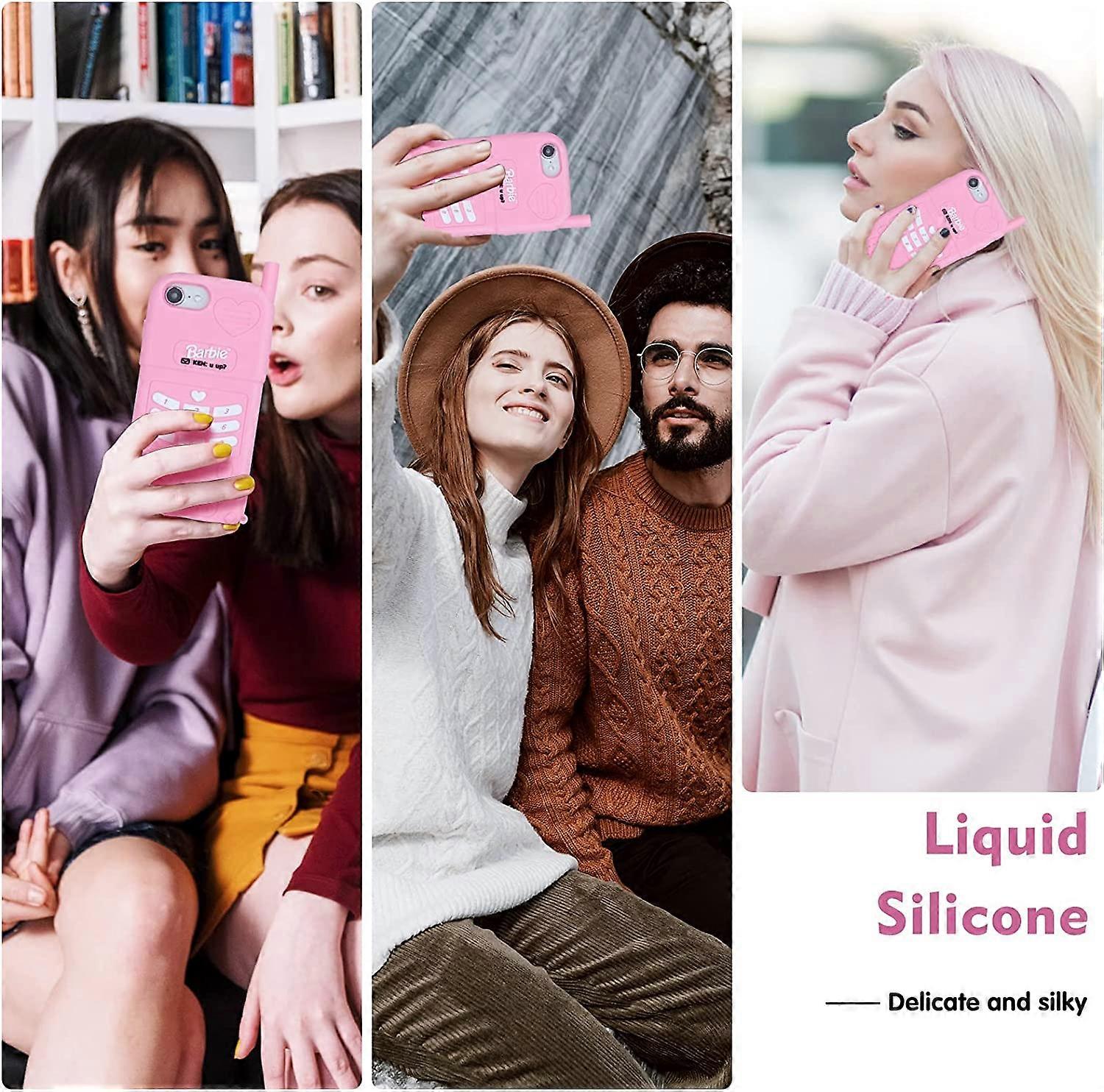 Silicone Case for iPhone 6/6S/7/8/SE2 2020/SE3 2022 4.7",3D Pink Cute Cartoon Cover,Kawaii Soft ...