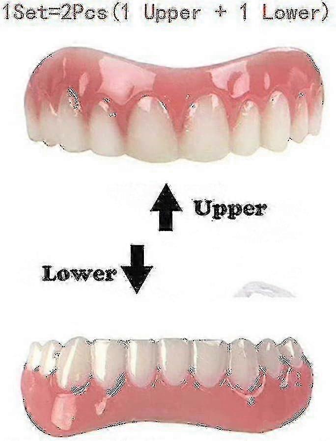 Upper And Lower Veneer Dentures For Women And Men Fake Teeth Natural ...