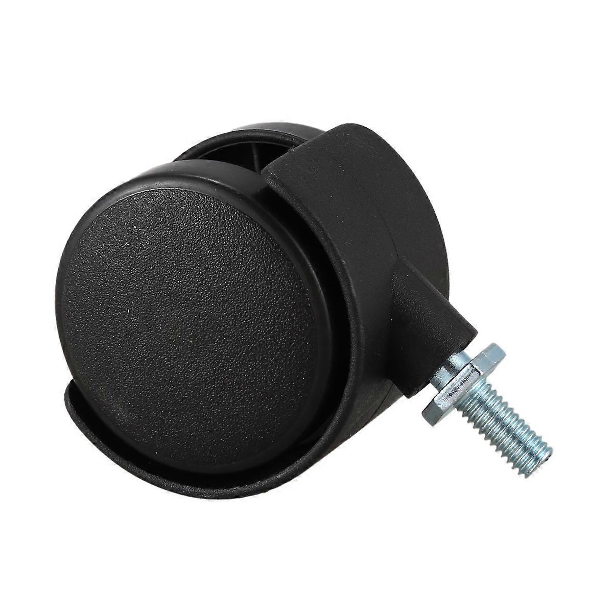 6mm Threaded Stem 40mm Dual Wheel Rotatable Caster Black | Fruugo UK